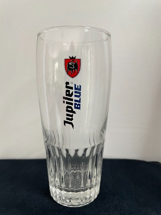 Jupiler BLUE 25cl ribbel bierglas :: Glazen - Drinken
